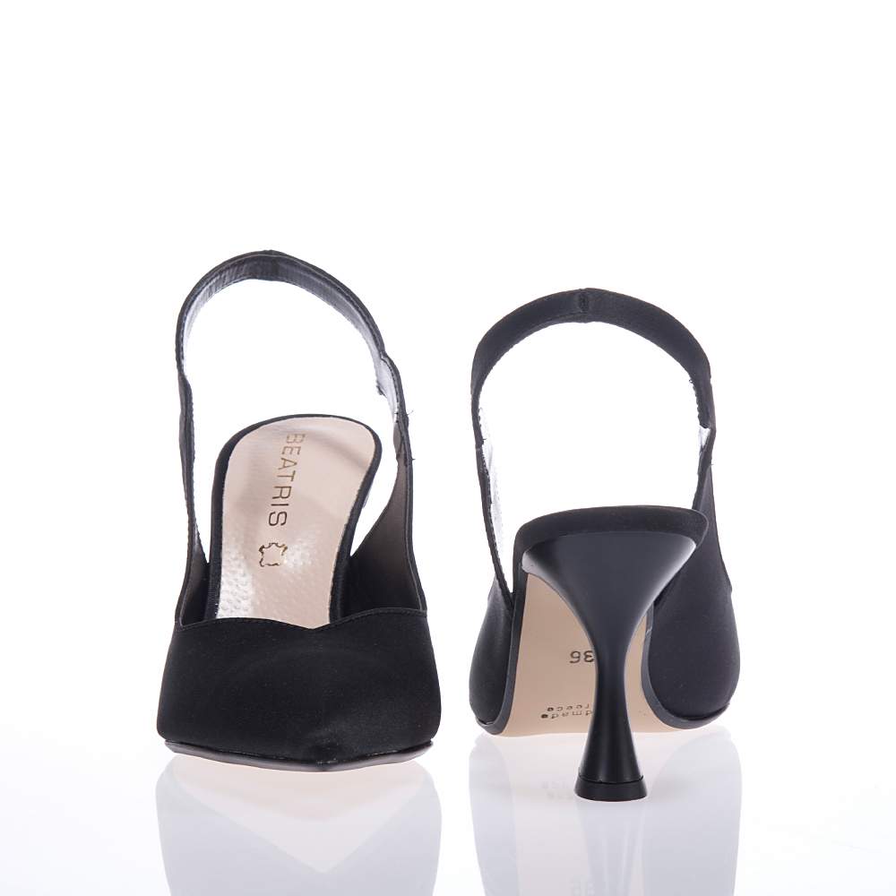 BEATRIS B783 ΜΑΥΡΕΣ SLINGBACK ΓΟΒΕΣ ΣΑΤΕΝ | Topshoes.gr