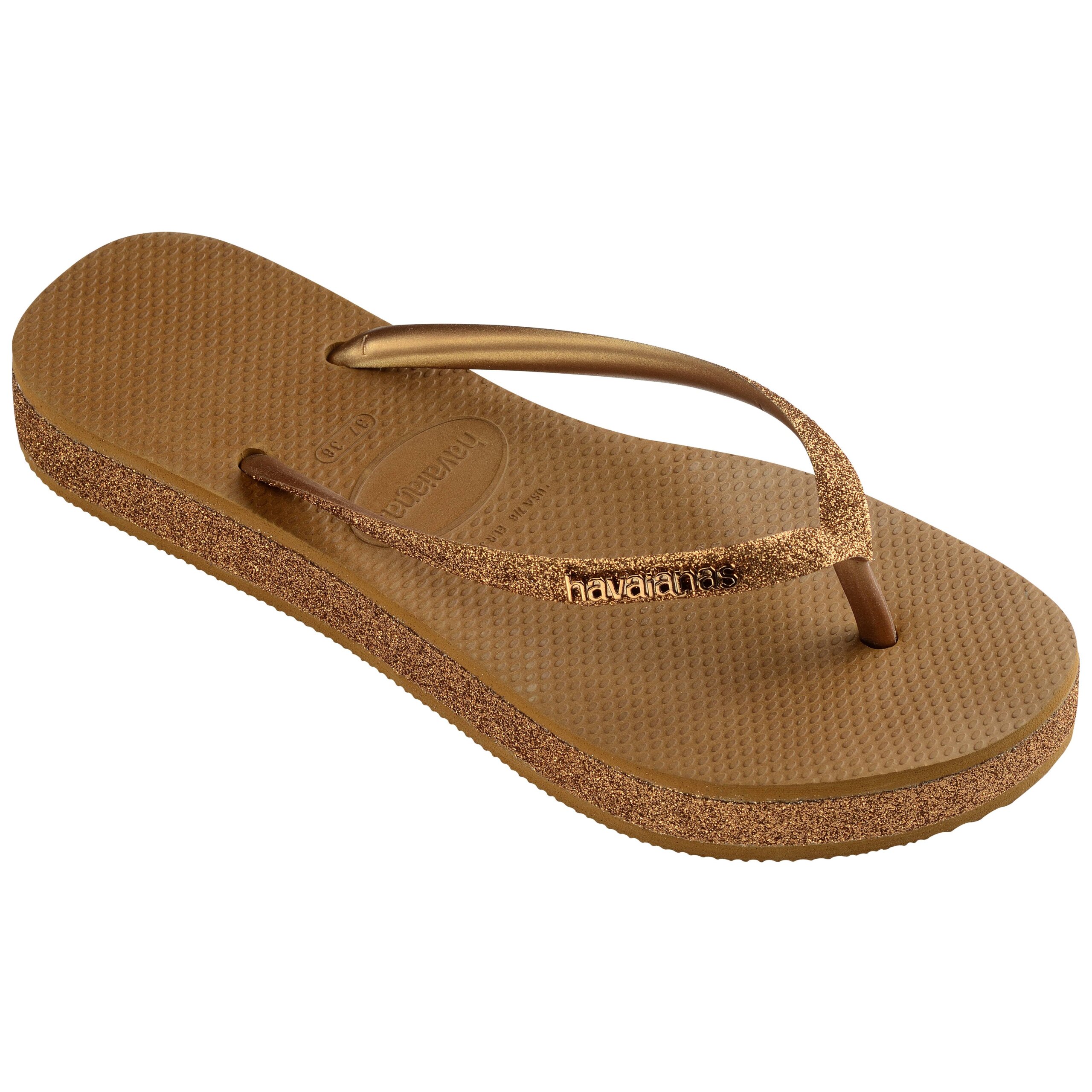 HAVAIANAS SLIM FLATFORM SPARKLE 4147256-1856 BRONZE | Topshoes.gr